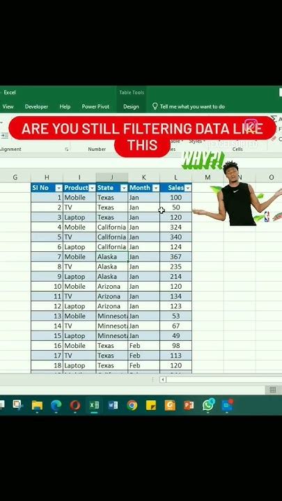 Filter Data By Slicermsexcelexceltipsfilterfilterexceldatadatasciencedashboard