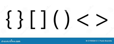 Brackets Icon Set Square Brackets Curly Braces And Angle Brackets