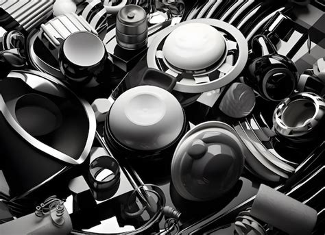 Premium Ai Image Manyshapeswerescannedandusedtocreatea3dfiguresballscircles