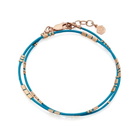 Personalised Rose Gold Ladies Leather Morse Code Wrap Bracelet Under The Rose