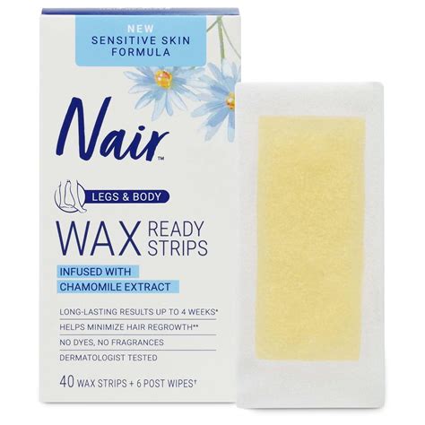 Nair Sensitive Hair Remover Wax Ready Strips Legs And