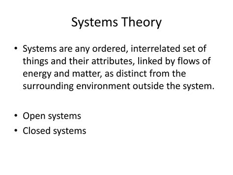 Systems Theory Explained PPTX Chemistry Science