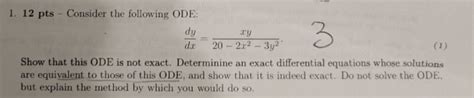 Solved Pts Consider The Following ODE Chegg