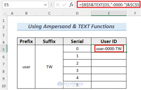 How To Create A Number Sequence With Text In Excel 5 Methods