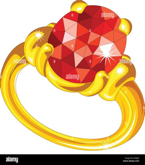 Gold Ruby Ring Stock Vector Images Alamy