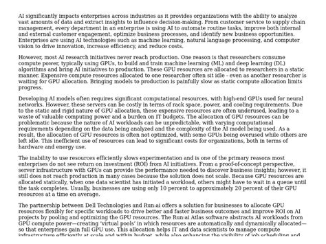 Summary Gpu Optimization With Runai Atlas Dell Technologies Info Hub