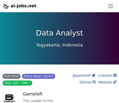 [hiring] Data Analyst In Yogyakarta Indonesia R Ai Ml Jobs
