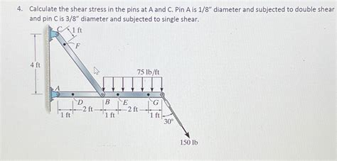 Solved Calculate The Shear Stress In The Pins At A And C