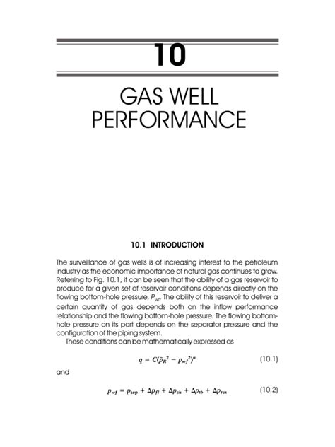 Chapter 10 Gas Well Performance Download Free Pdf Gases Pressure