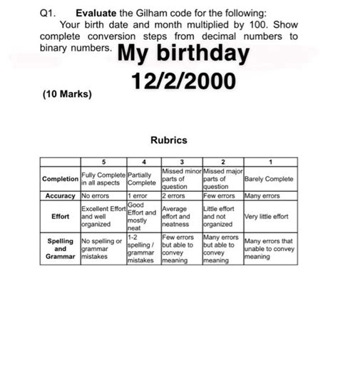 Solved Q1 Evaluate The Gilham Code For The Following Your