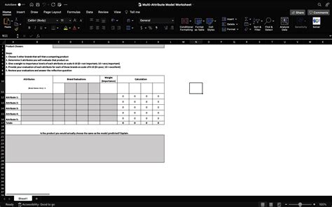 solved purpose apply the multi attribute model to your own