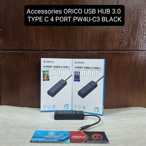 Jual Accessories ORICO USB HUB 3 0 TYPE C 4 PORT PW4U C3 BLACK Shopee Indonesia