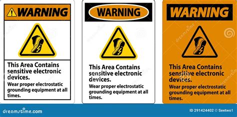 Warning Electrostatic Sensitive Device Sign On White Background Vector Illustration