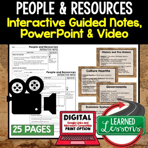 GUIDED NOTES IN WORLD GEOGRAPHY CLASS FOR ENGAGEMENT Learned Lessons Teaching Materials