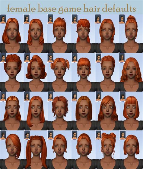 Today I Have A Set Of Defaults For Some Of The Base Game Hairs For You