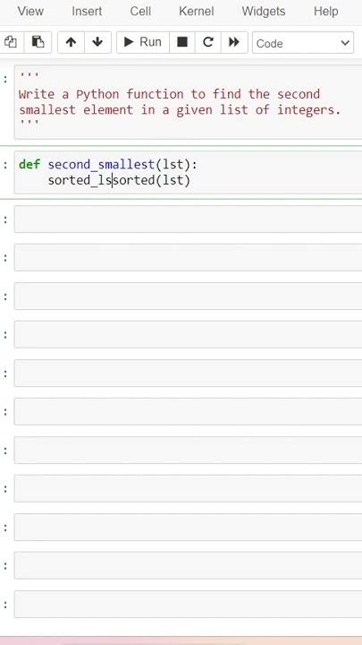 Python Interview Question Find The Second Smallest Element In A Given List Of Integers Shorts