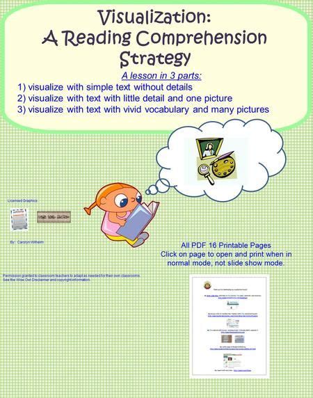 Visualization A Reading Comprehension Strategy By Carolyn Wilhelm A Visualizing And