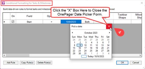 adding conditional formatting rules for onepager for version 7 2 onepager documentation