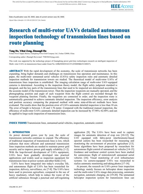 Pdf Research Of Multi Rotor Uavs Detailed Autonomous Inspection