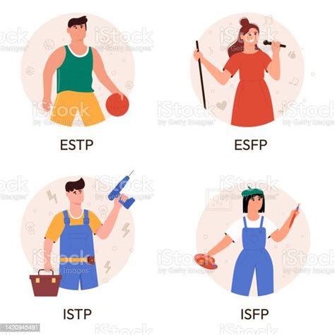 탐색기 Mbti 사용자 유형 집합입니다 소시오닉 Mbti 성격 테스트 마음 행동 개념 플랫 벡터 일러스트 레이 션 개념에 대한 스톡 벡터 아트 및 기타 이미지 Istock
