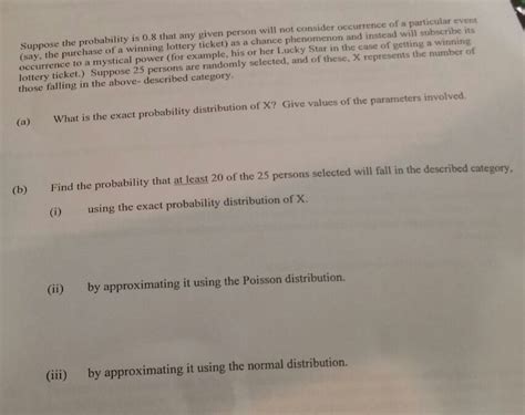 Solved Suppose The Probability Is 0 8 That Any Given Person Chegg Com