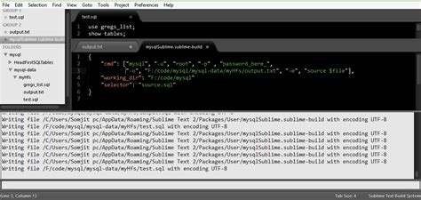 Using Sublimetext2 As Mysql Query Editor Stack Overflow