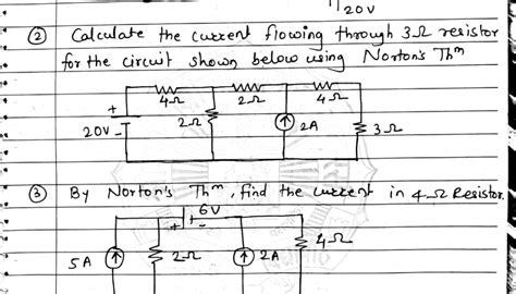 2 Calculate The Current Flowing Through 3Ω Resistor For The Circuit Sho
