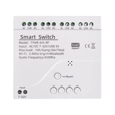 Pcbfun โมดูลสวิตช์รีเลย์รีโมตคอนโทรล Micro Usb 5v Dc7 32v 4 ทาง Wifi สําหรับแอป Tuya Shopee