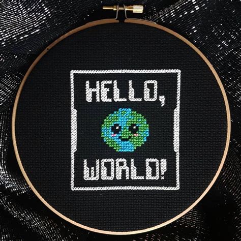 Hello World Cross Stitch Pdf Pattern Etsy Hello World Cross Stitch Pdf Pattern Etsy