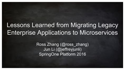 Lessons Learned From Migrating Legacy Enterprise Applications To