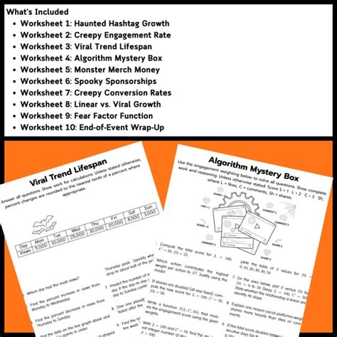 Grade 9 To 12 Halloween Math Statistic Graph Linear Function Model