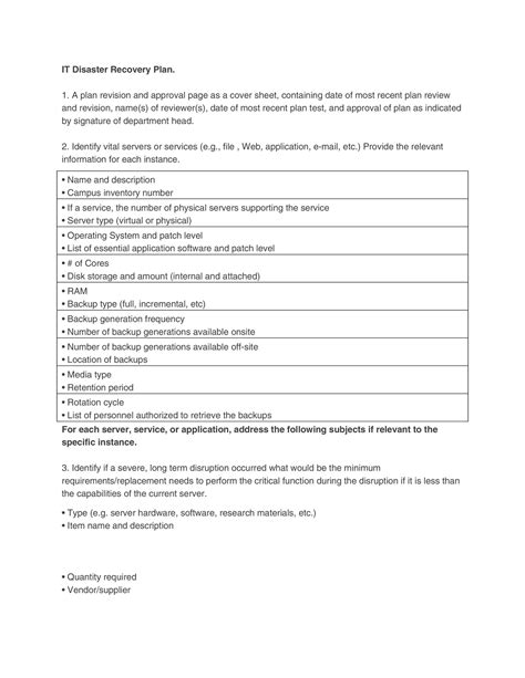 Disaster Recovery Service Level Agreement Template Parahyena