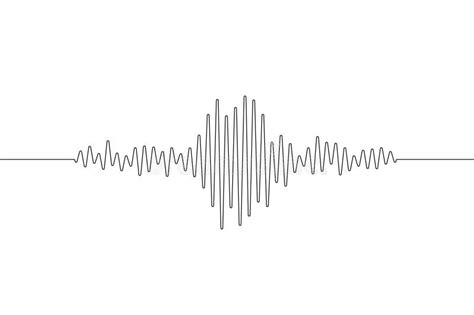 Earthquake One Continuous Line Polygraph Single Line Art Outline Wave
