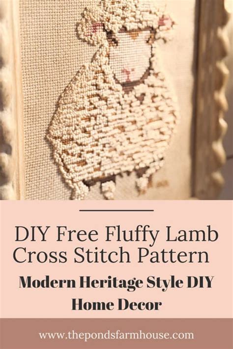 Free Fluffy Lamb Cross Stitch Pattern Vintage Nostalgic Tutorial