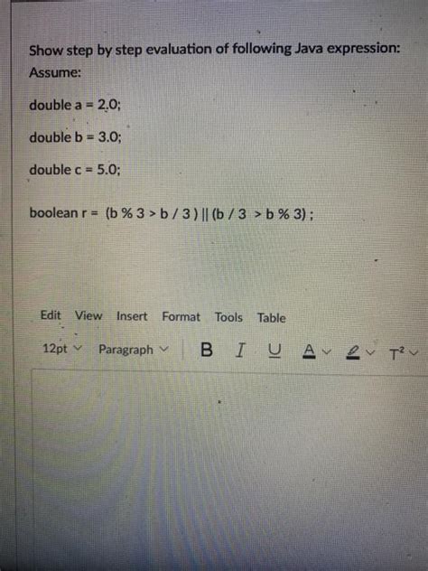 Solved Show Step By Step Evaluation Of Following Java