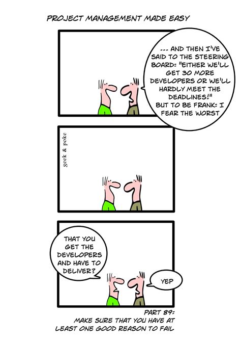 projectmanagement at least one reason to fail manager humor