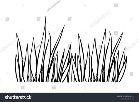Bunch Grass Hand Drawn Simple Black Stock Vector Royalty Free 2106145295