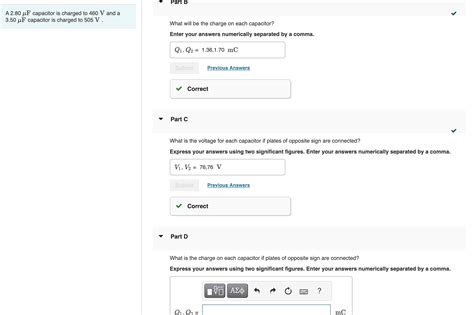 A 2 80 μF capacitor is charged to 460 V and a 3 50μF Chegg com