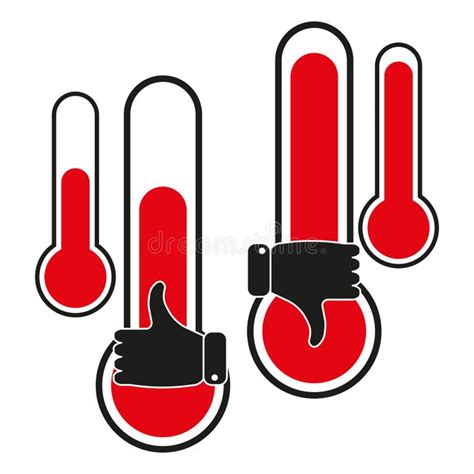 Temperature Scale Icon Heat Measurement Symbol Red Thermometer Sign