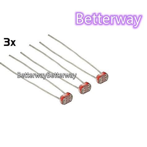 Ldr 3pcs Photoresistor Light Dependent Resistor Gl5516 Or Gl5528 Light Sensor 5mm For Arduino
