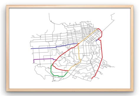 San Francisco MUNI Transit Printable Map SF Train And Bus System Accurate Map And Routes