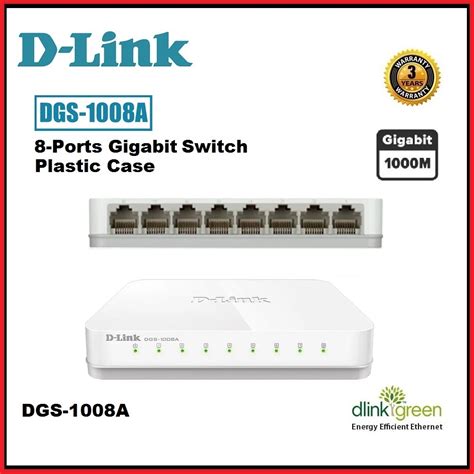 D Link Dgs 1008a 8 Port 10 100 1000mbps Gigabit Ethernet Desktop