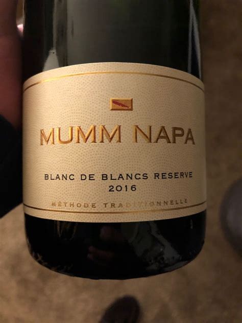 2016 Mumm Napa Blanc De Blancs Reserve Usa California Napa Valley