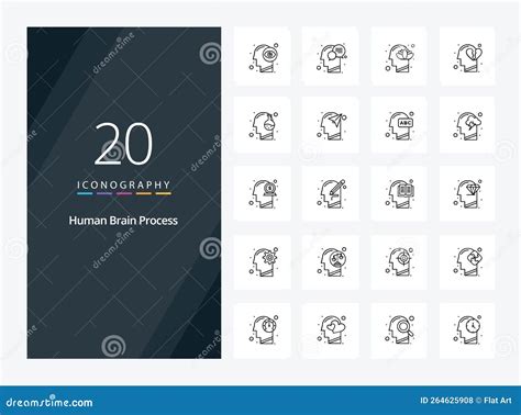 20 Human Brain Process Outline Icon For Presentation Stock Vector Illustration Of View Lotus