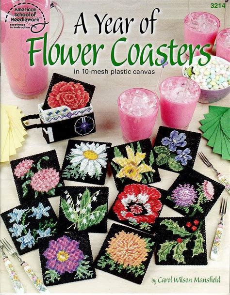 Plastic Canvas Flower Coaster Patterns 12 Floral Designs For Every