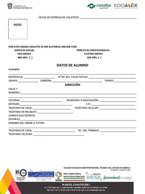 2 Solicitud De Servicio Social Y Practicas Profesionales Pdf