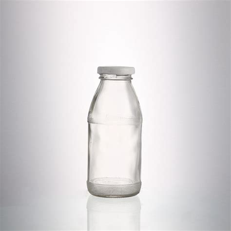 250 Ml Empty Small Mouth Clear Frosted Round Beverage Juice Bottle With