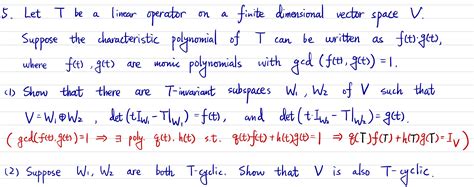 Solved Let T ﻿be A Linear Operator On A Finite Dimensional