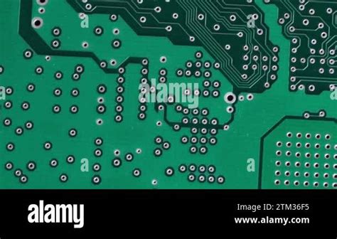 Printed Circuit Board With Conductive Traces Vias And Electronic Stock