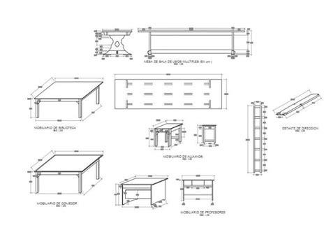 Multiple Wooden Table Elevation And Plan Cad Drawing Details That